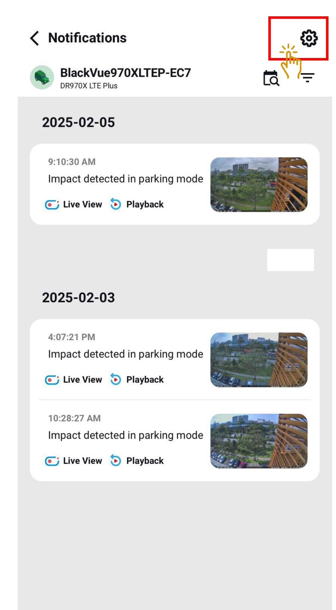 To Turn On/Off Push Notification For Clouds Dashcams